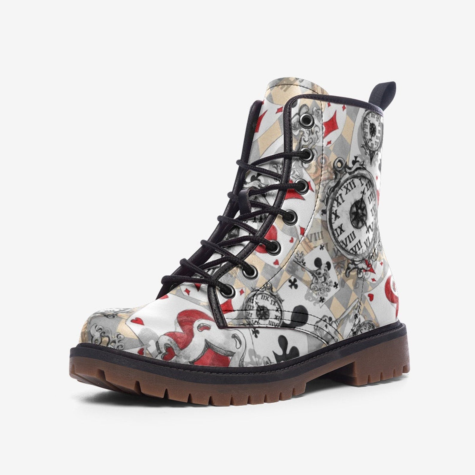 Emerald Blossoms - Alice in Wonderland Inspired Vegan Leather Combat B