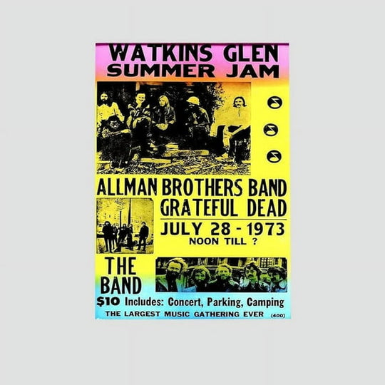 Watkins Glen Summer Jam 1973 Vintage Concert Poster Allman Brothers ...
